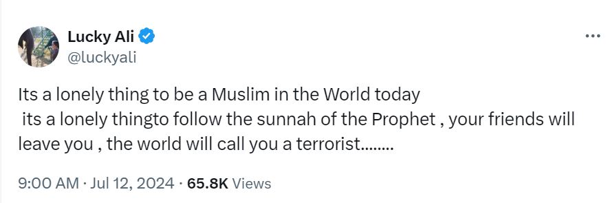 'दुनिया आपको आतंकवादी कहेगी...', Lucky Ali ने मुस्लिमों को लेकर किया ऐसा पोस्ट, हो रहा वायरल ...